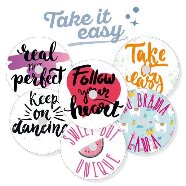 Pack of 6 Freestyle Libre Stickers "Take it easy" – Zuckerschmuck