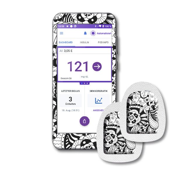 Omnipod 5 Controller Sticker Set "Black&White" – Zuckerschmuck